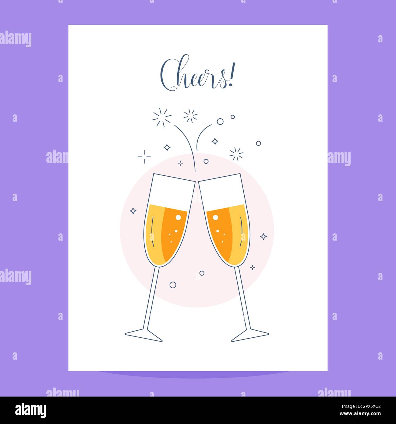 Clinking wine glasses line Stock Vector Images - Alamy