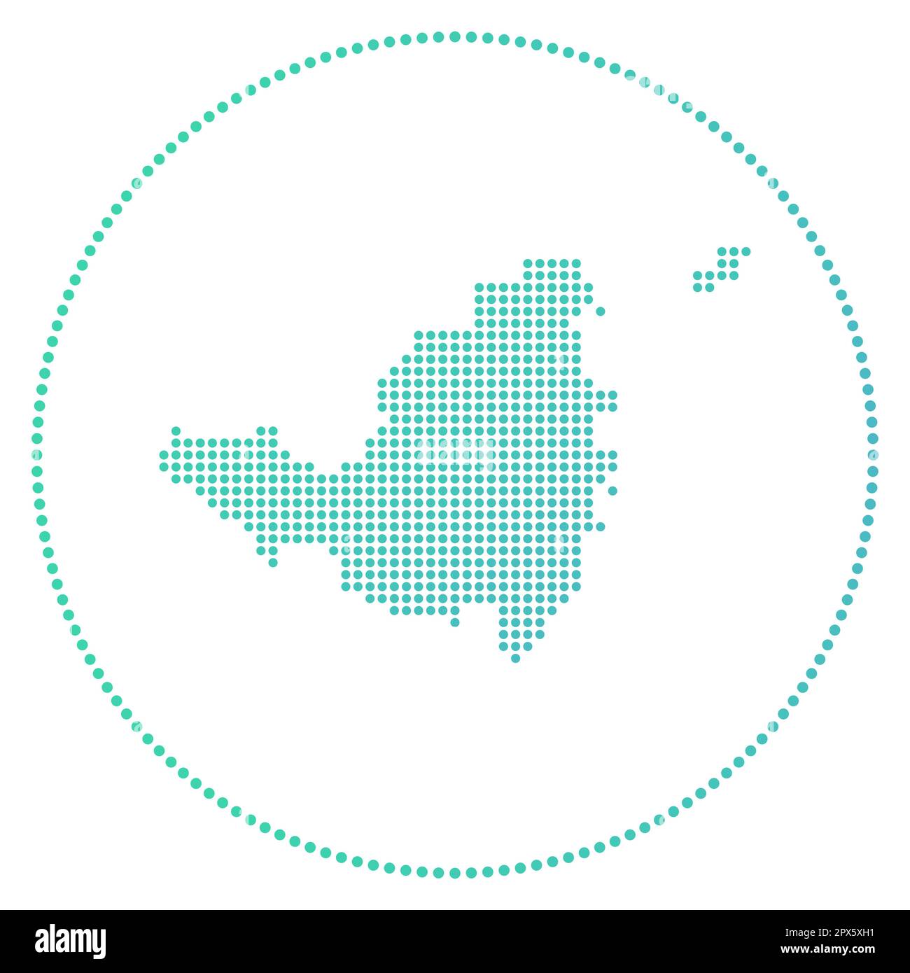 Saint Martin digital badge. Dotted style map of Saint Martin in circle ...