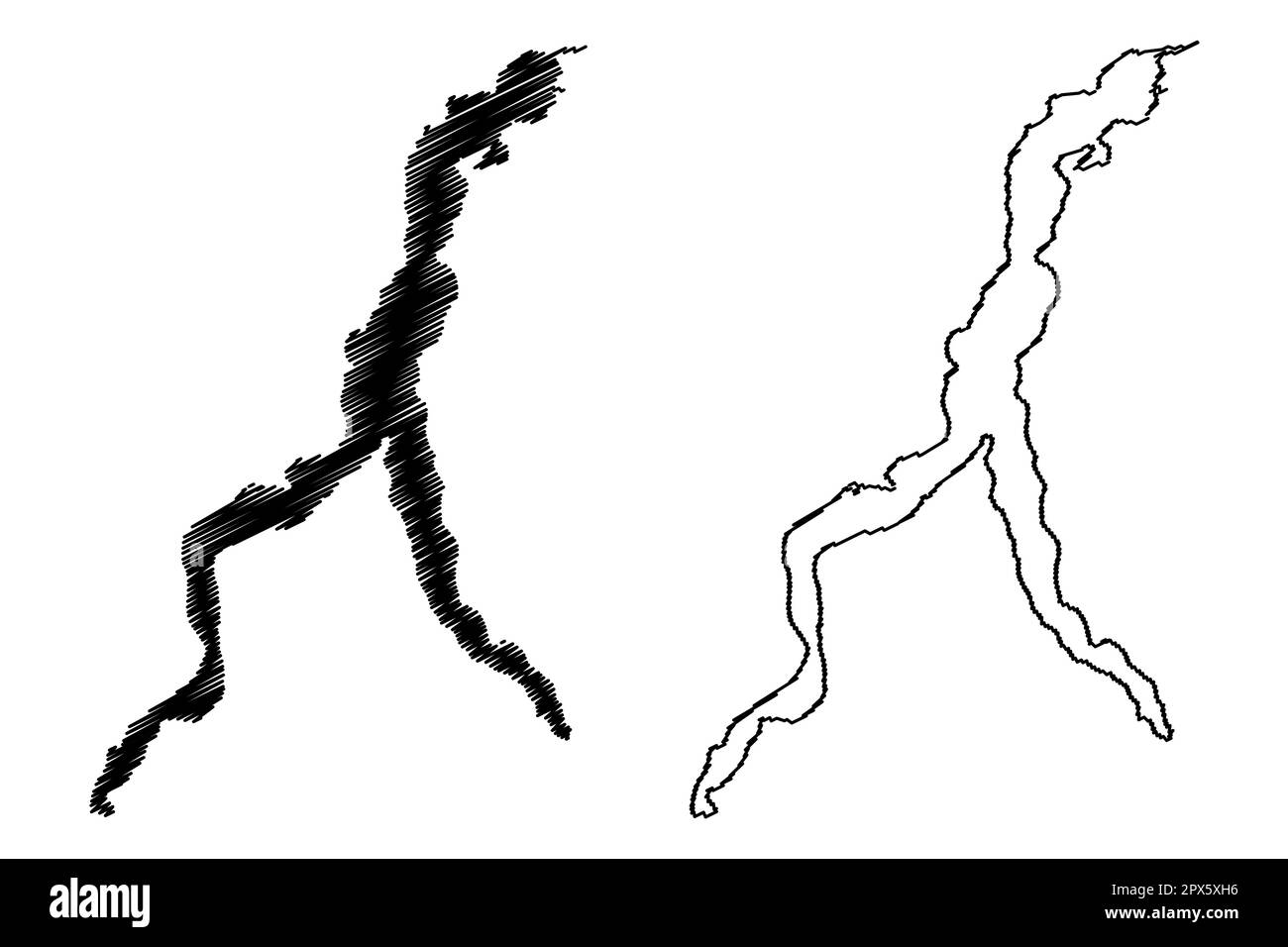 Lake Como (Italian Republic, Italy) map vector illustration, scribble ...