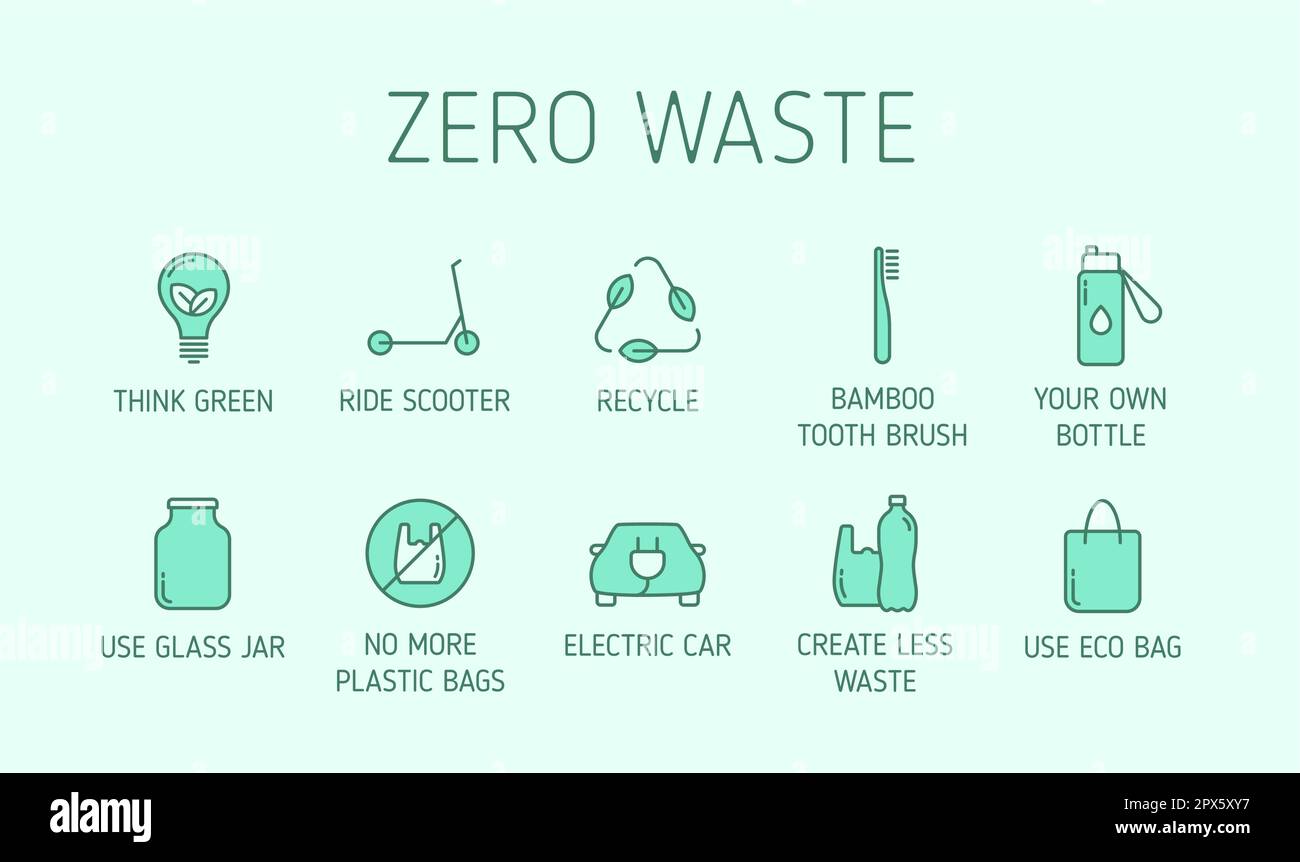 zero waste outline filled vector icons Stock Vector Image & Art - Alamy