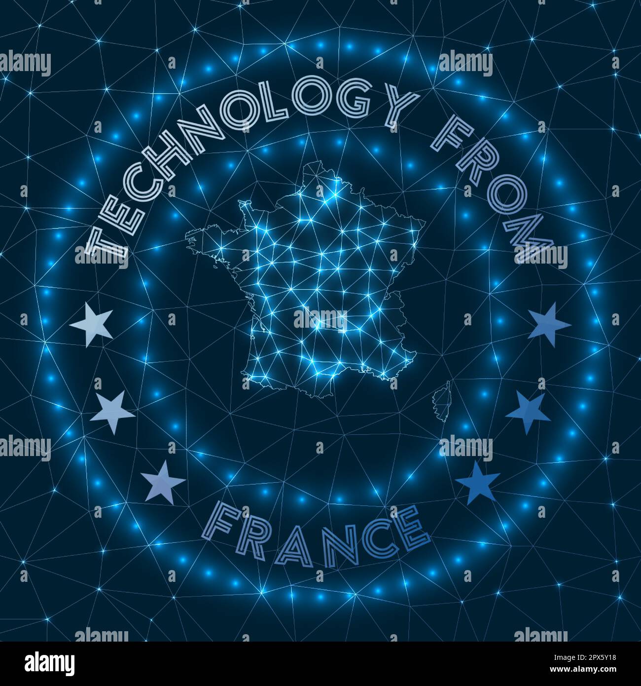 Technology From France. Futuristic geometric badge of the country ...