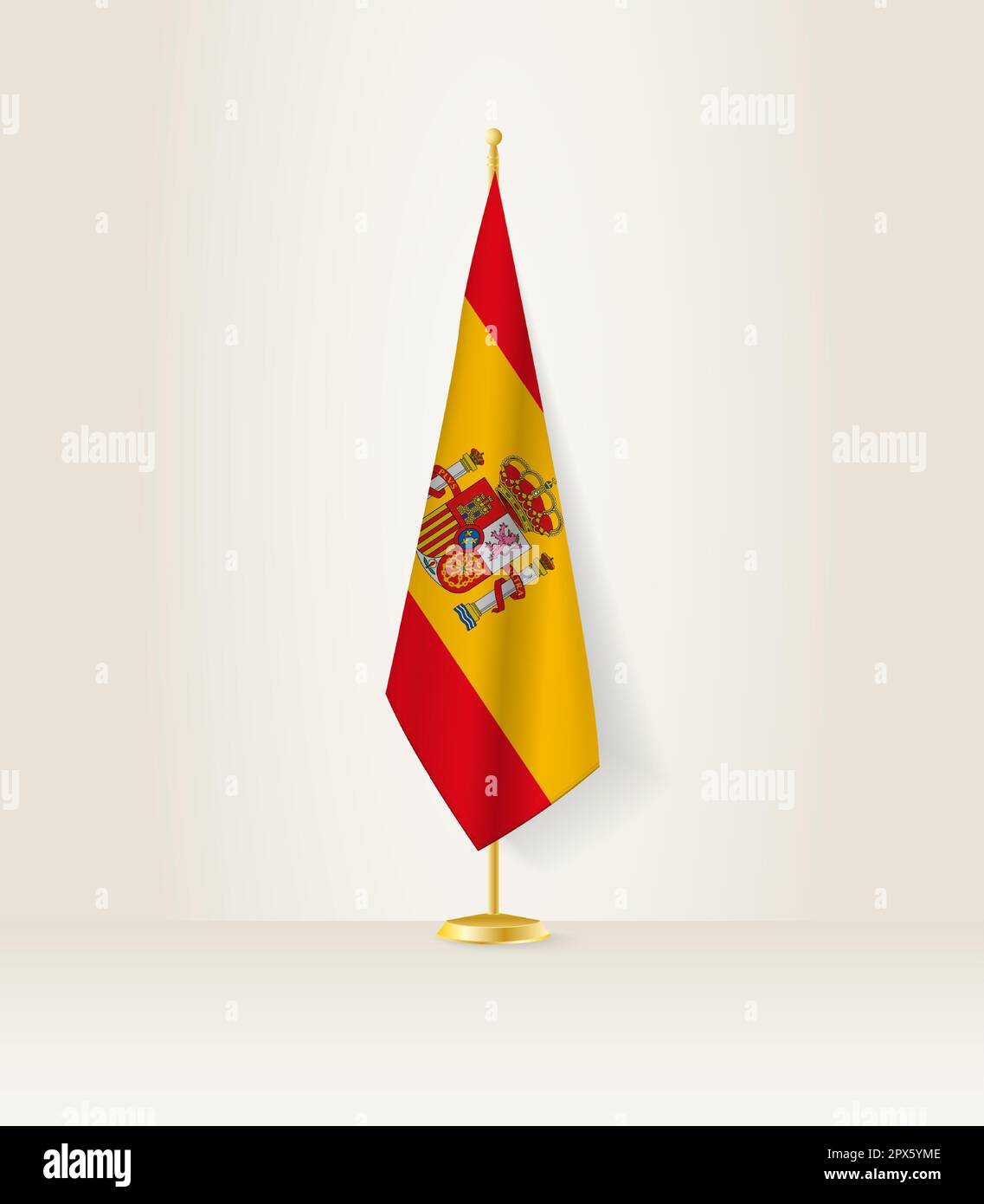 Spain flag on a flag stand. Vector illustration Stock Vector Image ...
