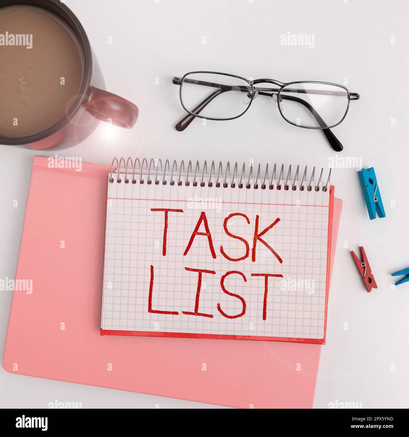 Text sign showing Task List, Word Written on Planification reminder ...