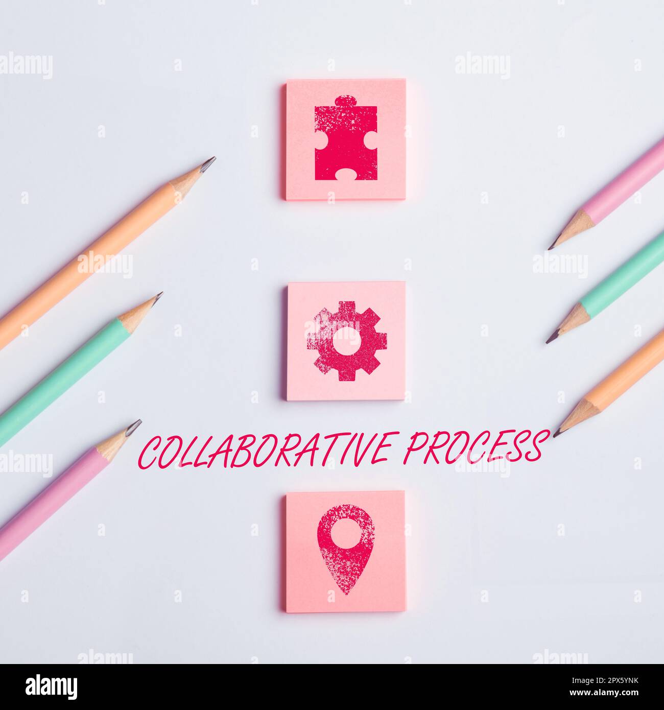 Writing displaying text Collaborative Process, Concept meaning people ...