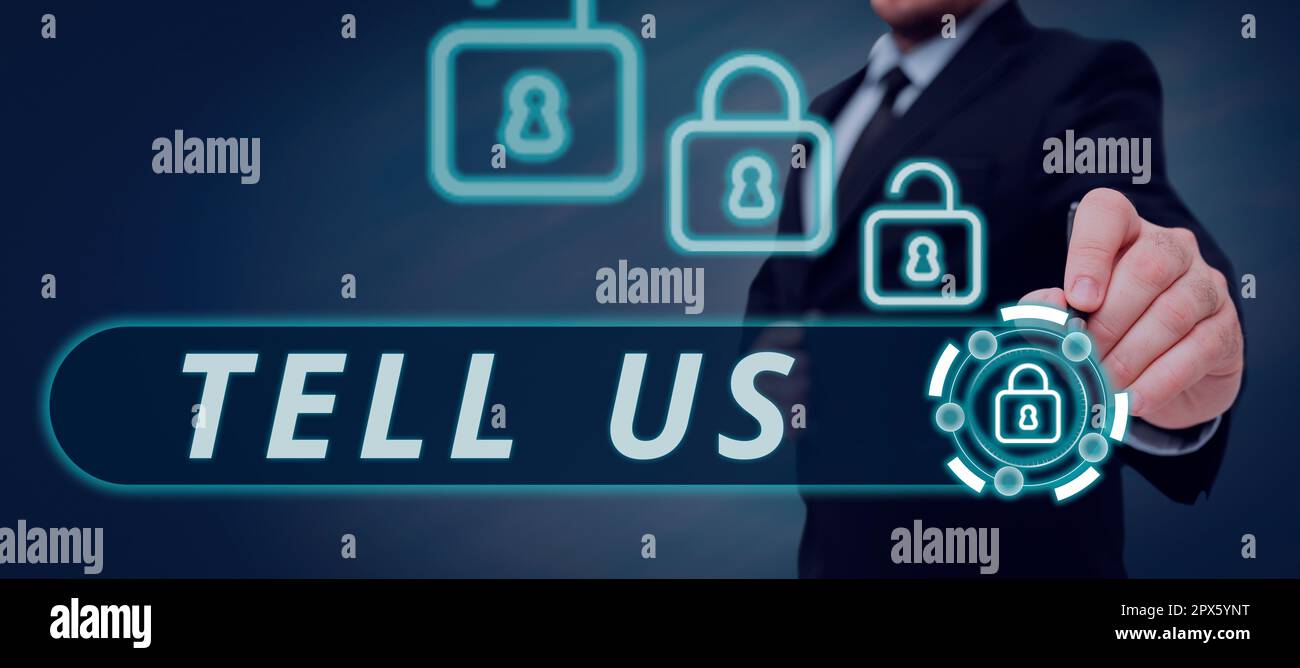 Conceptual display Tell Us, Business overview Telling your personal ...