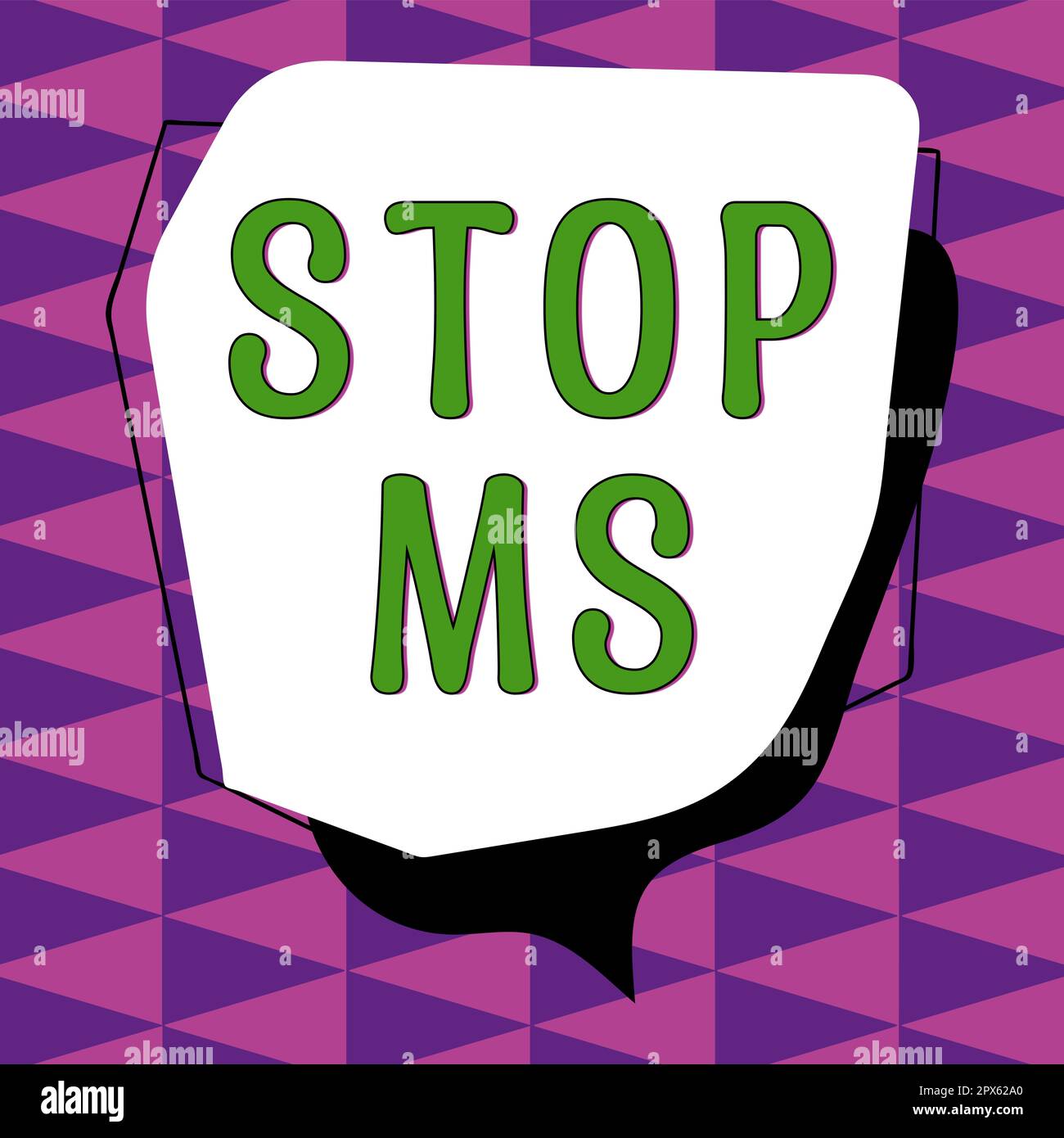 Text caption presenting Stop Ms, Word Written on prevent disease marked ...