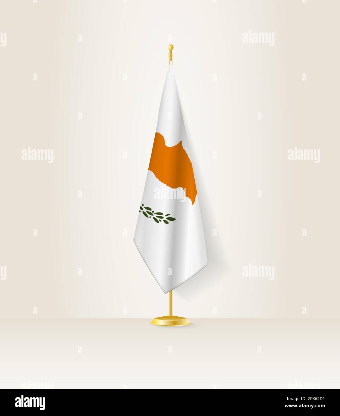 Cyprus flag on a flag stand. Vector illustration Stock Vector Image ...