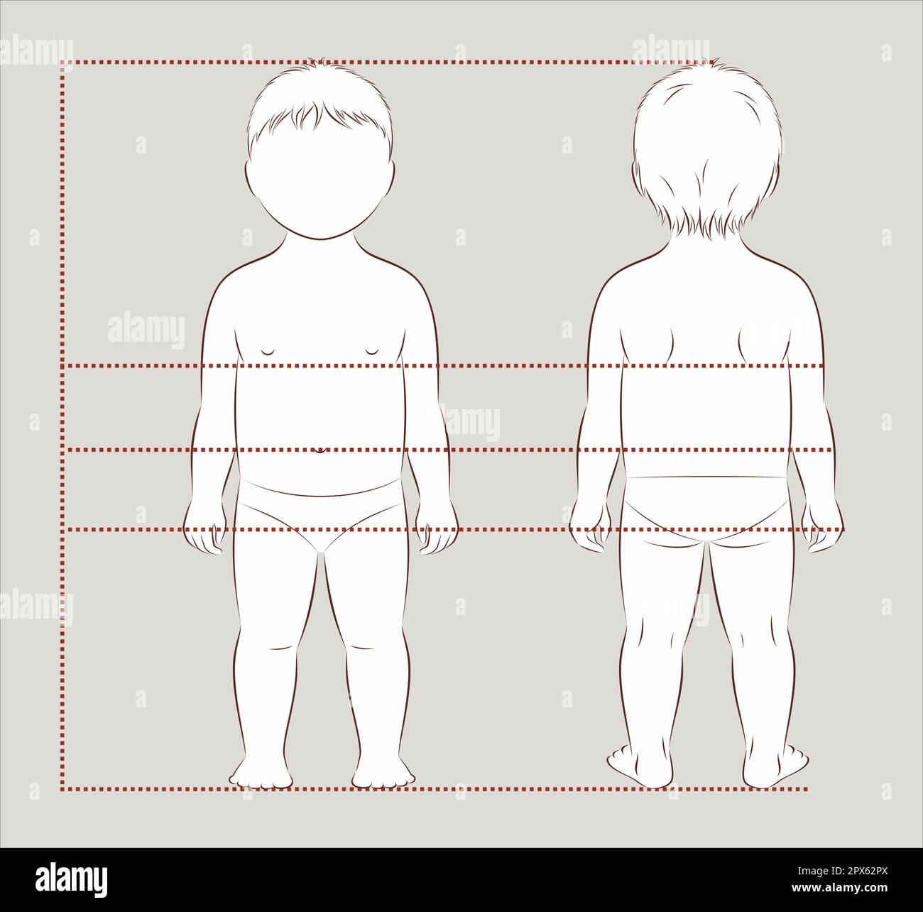 Figure of a toddler. Front and back Stock Vector Image & Art - Alamy