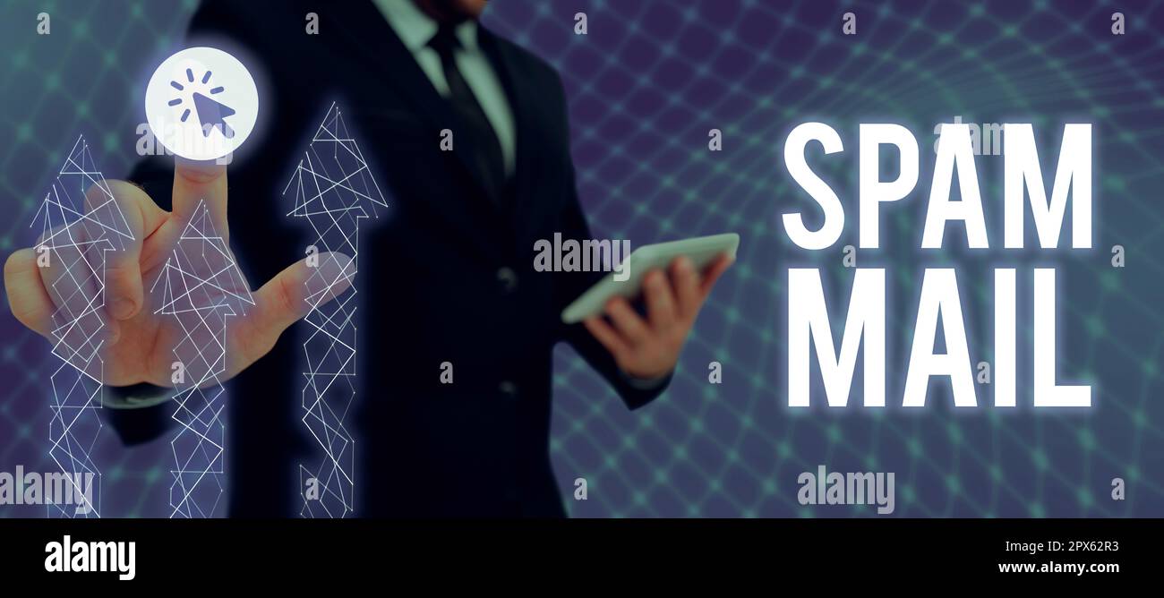 Conceptual caption Spam Mail, Business idea Intrusive advertising ...