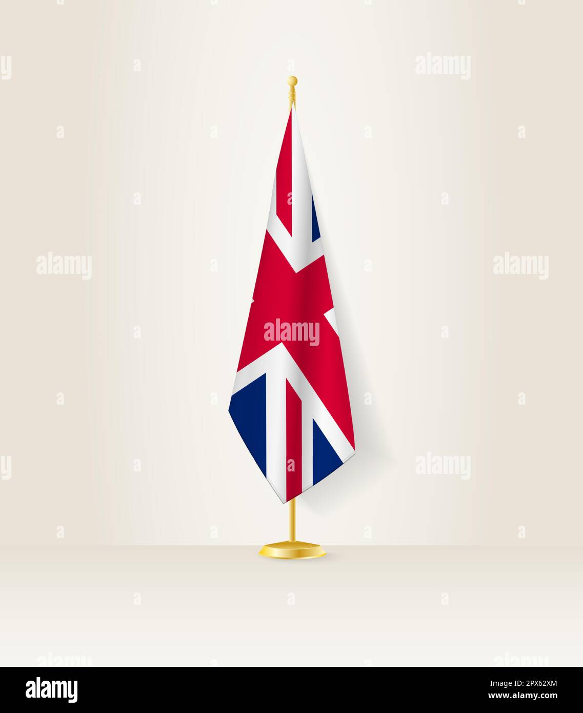 United Kingdom flag on a flag stand. Vector illustration Stock Vector ...