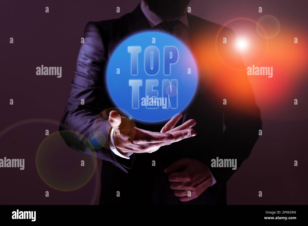 Text caption presenting Top Ten, Word Written on the ten most popular ...