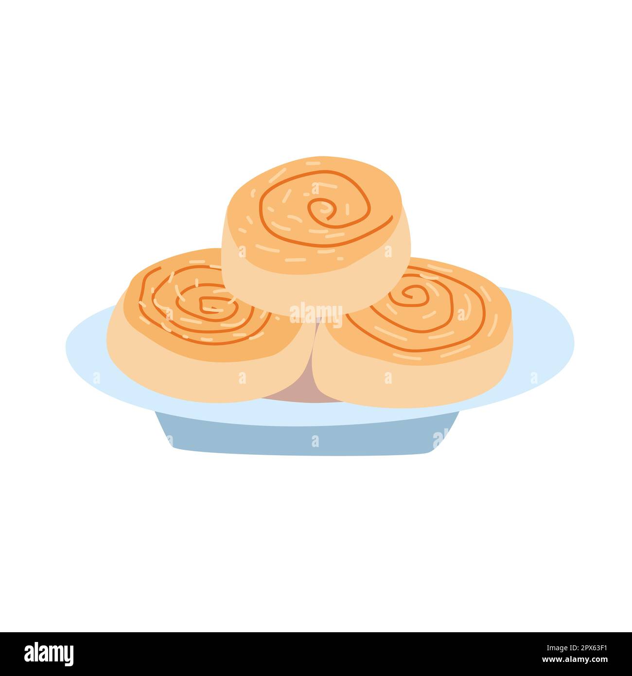 cinnamon buns illustration on a hand drawn style Stock Vector Image ...