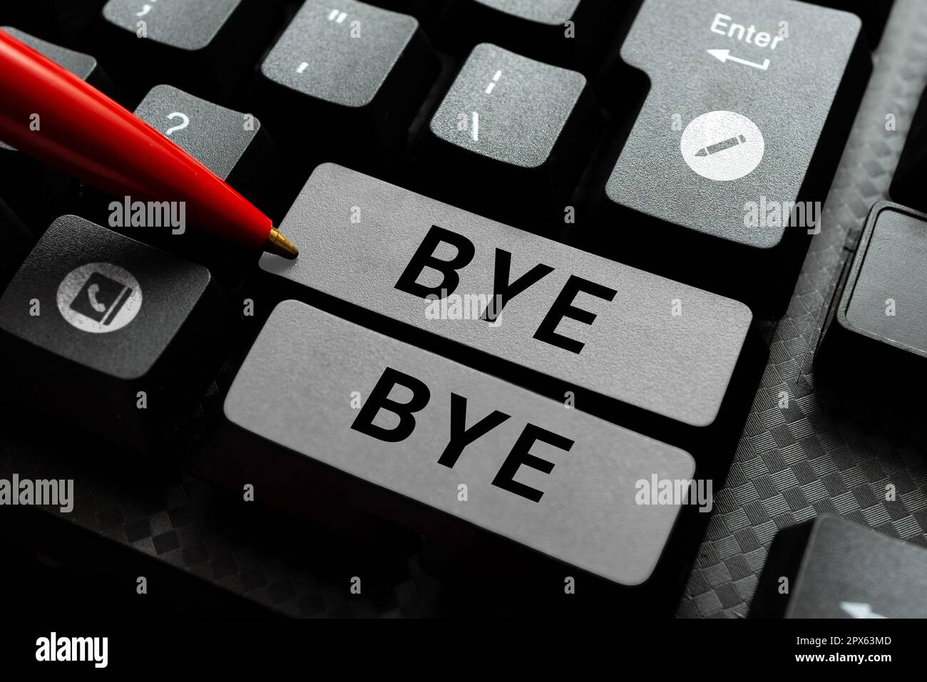 Conceptual caption Bye Bye, Word for Greeting for leaving Farewell See ...