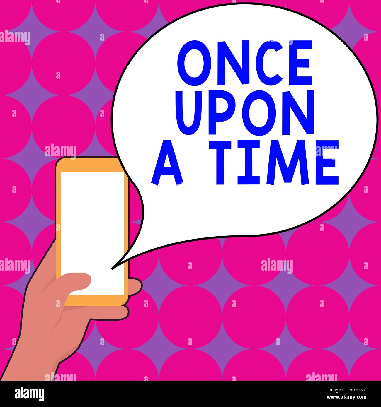 Text caption presenting Once Upon A Time, Word Written on telling story ...