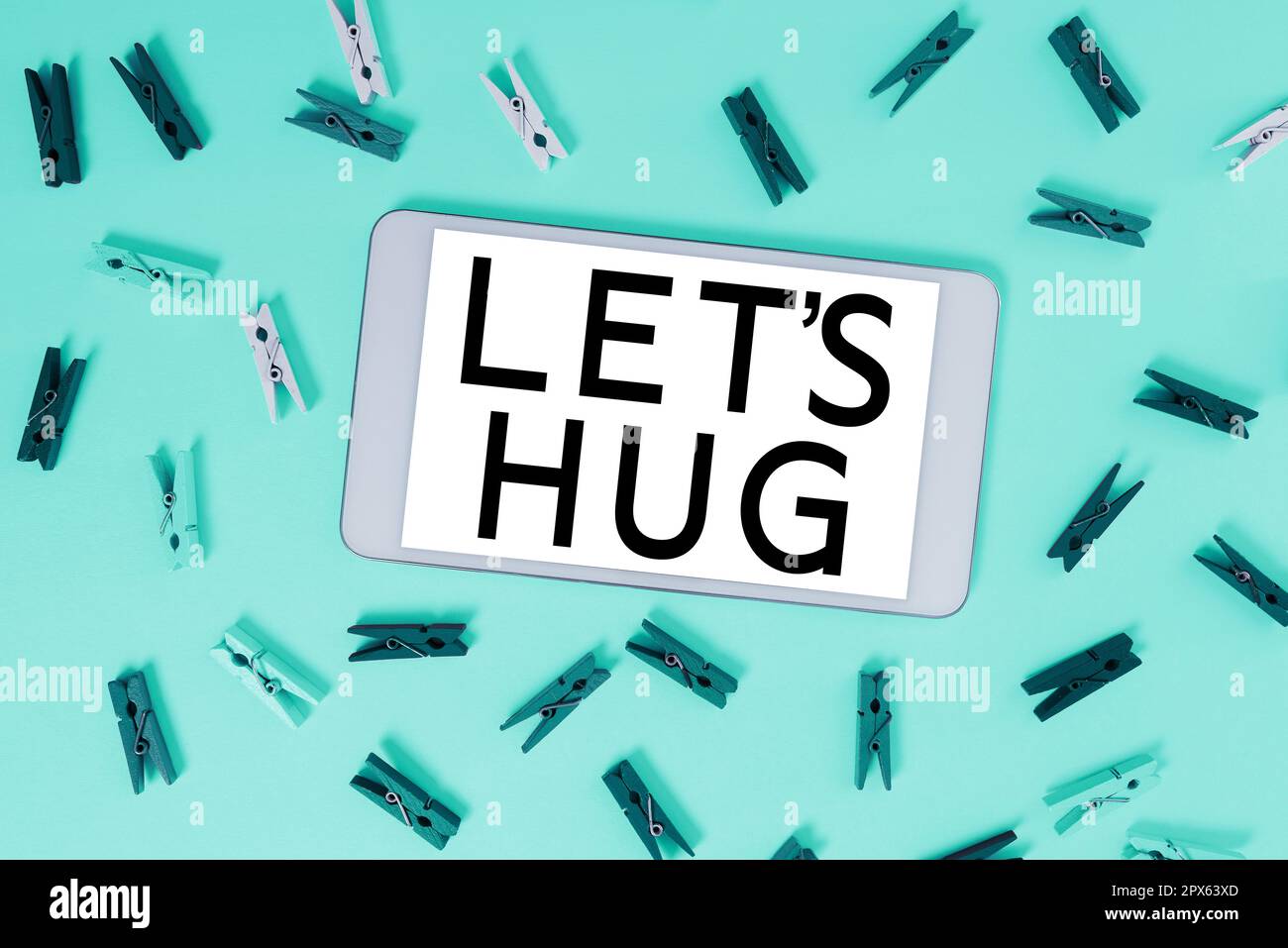 Writing displaying text Let's Hug, Word Written on asking to hold close ...