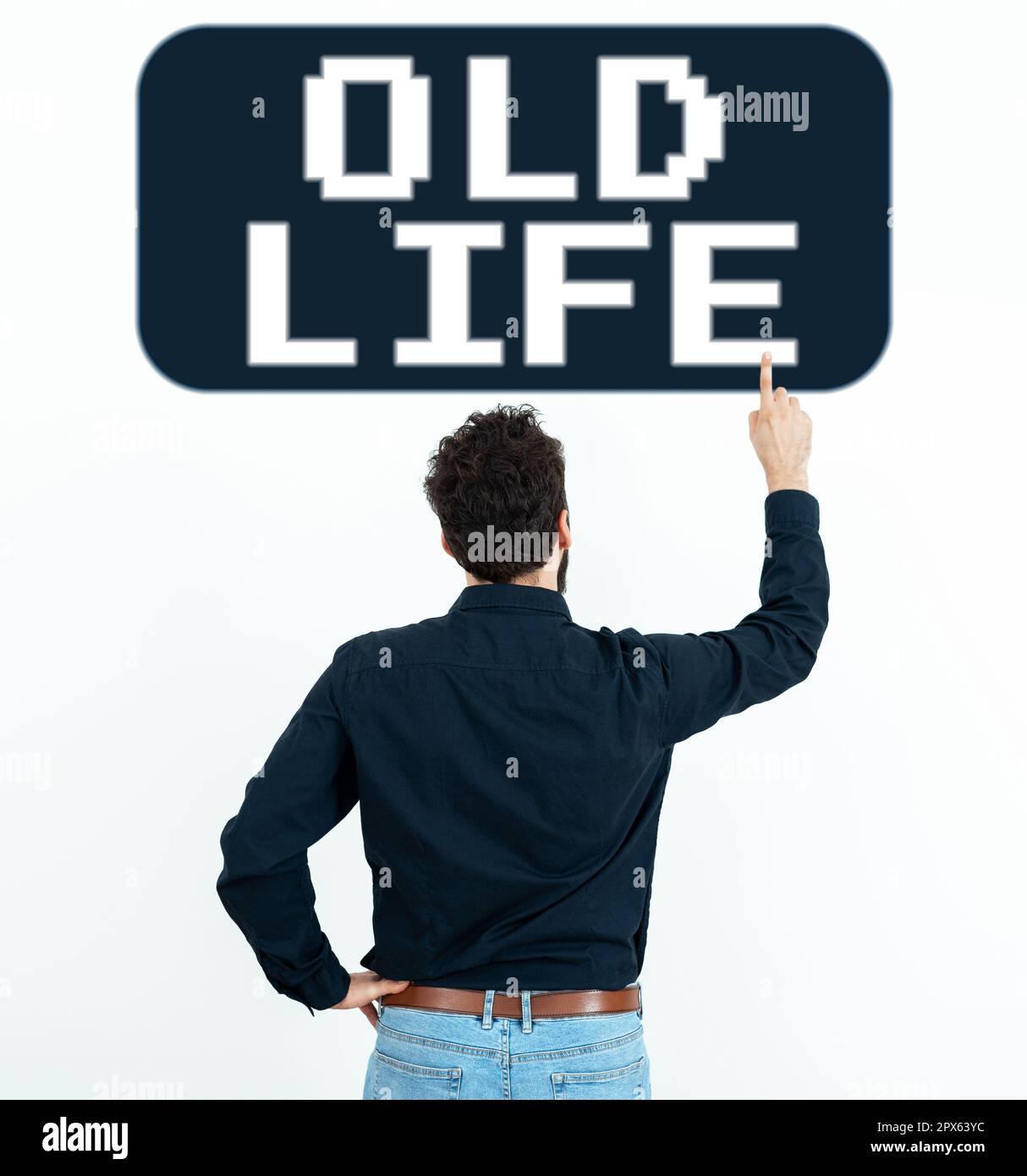 Sign displaying Old Life, Internet Concept the way I was in the past ...