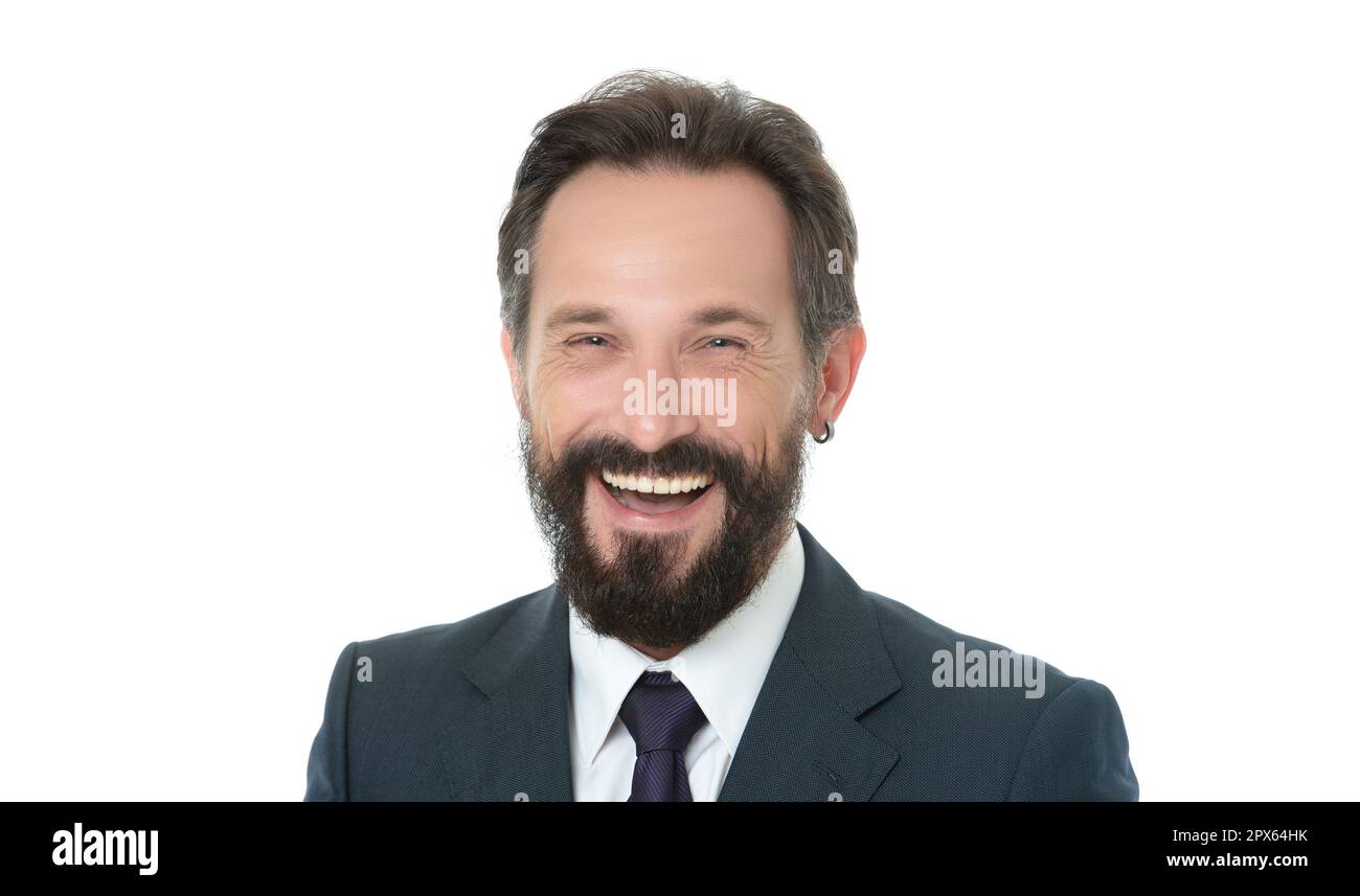 glad businessman boss isolated on white. businessman boss in studio ...