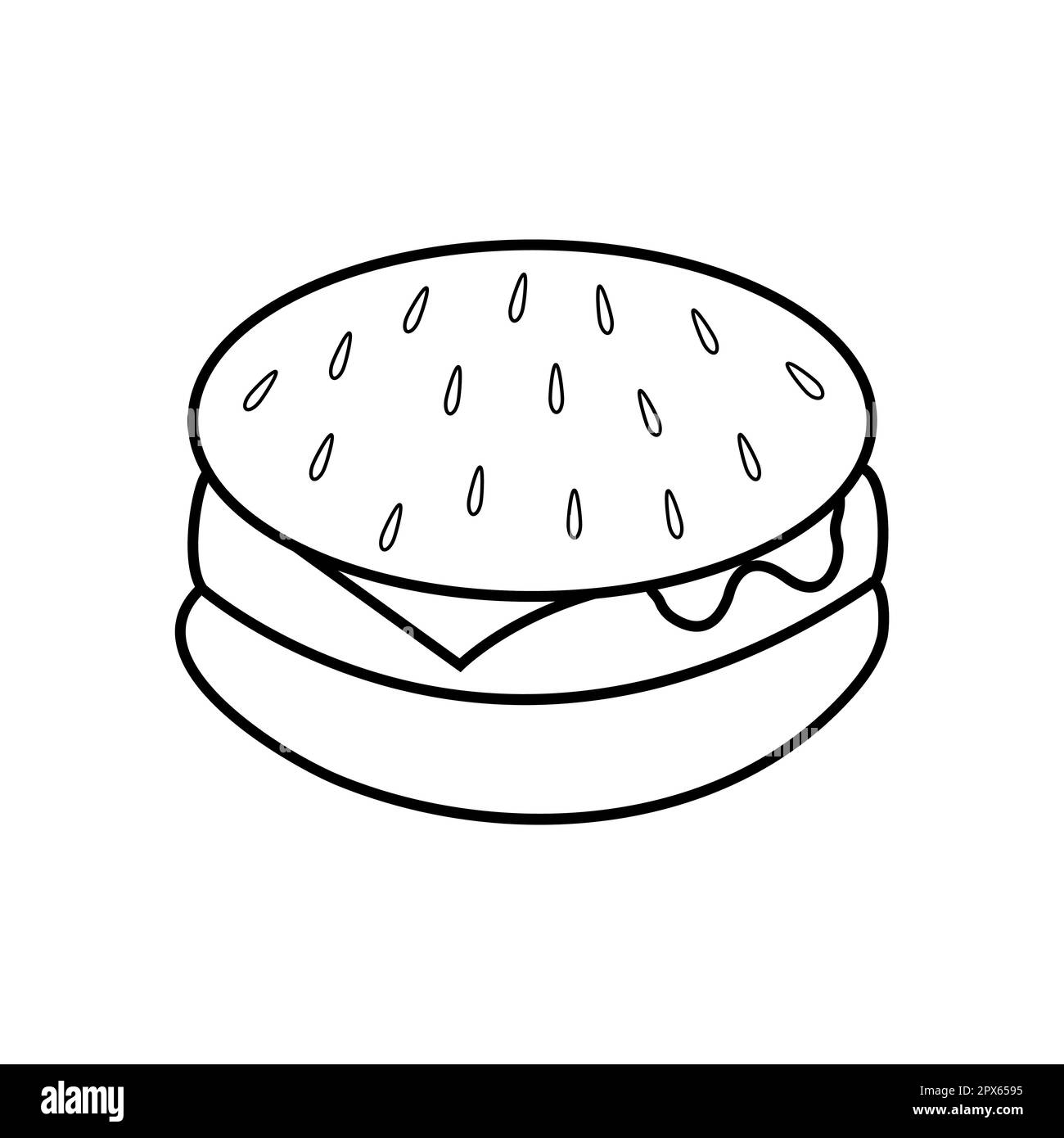 black and white burger, vector illustration. white burger with black ...
