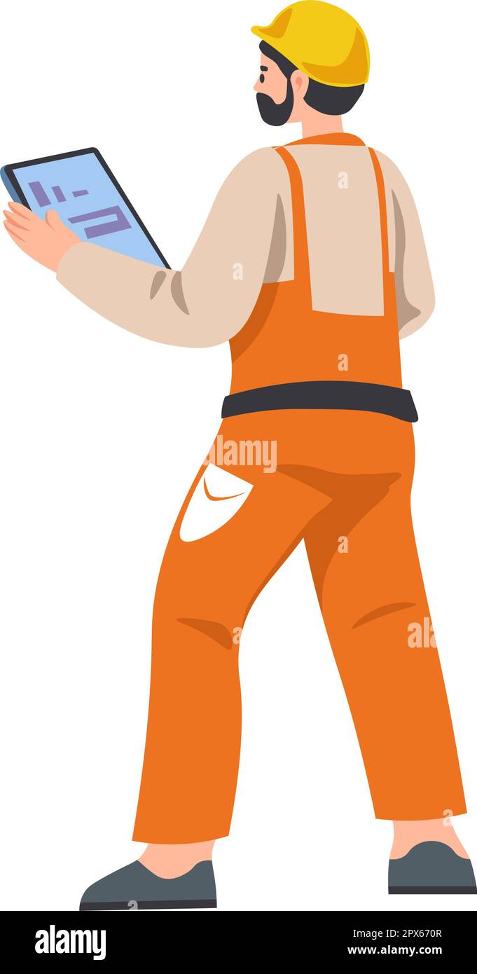 Construction worker looking at site Stock Vector Images - Alamy