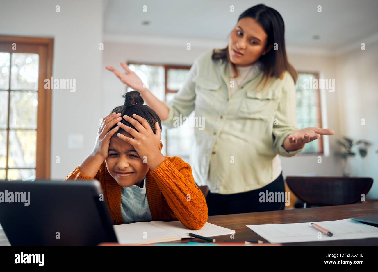 Angry child in class hi-res stock photography and images - Alamy