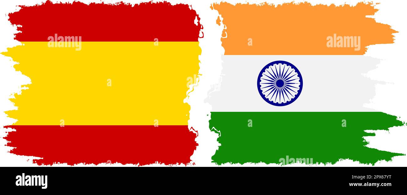 India and Spain grunge flags connection, vector Stock Vector Image ...