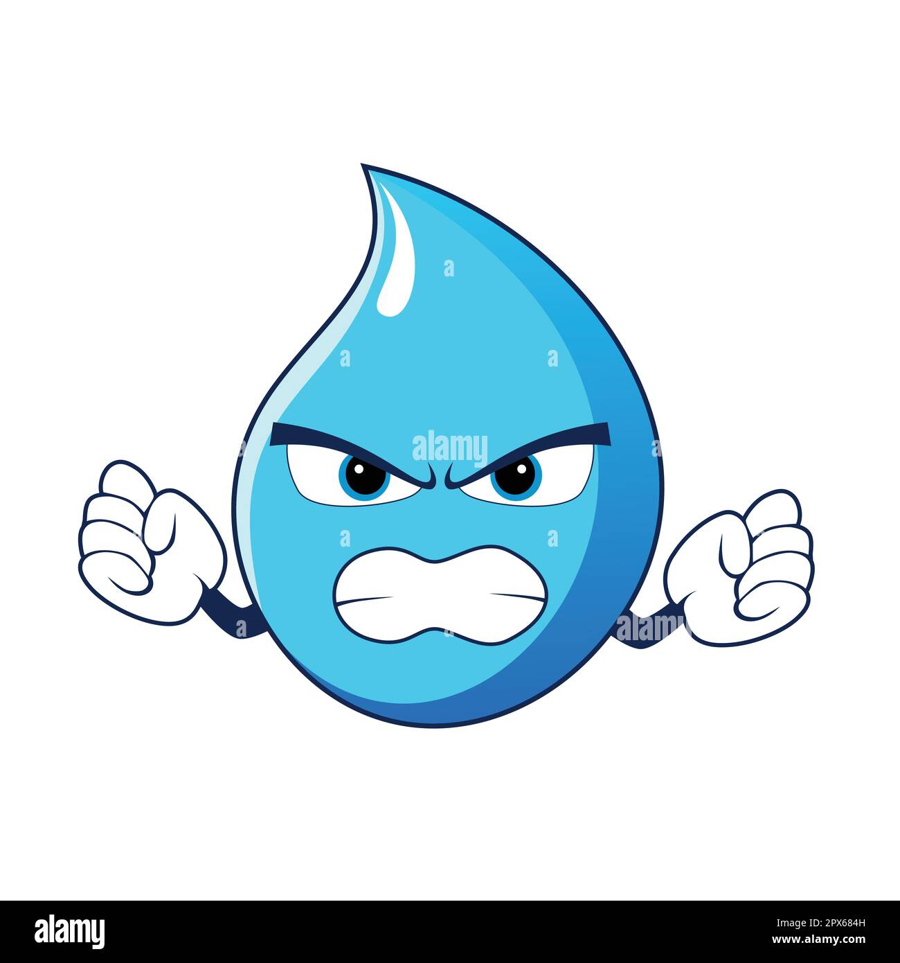 Water Drop Mascot with angry gesture. Vector illustration isolated on ...