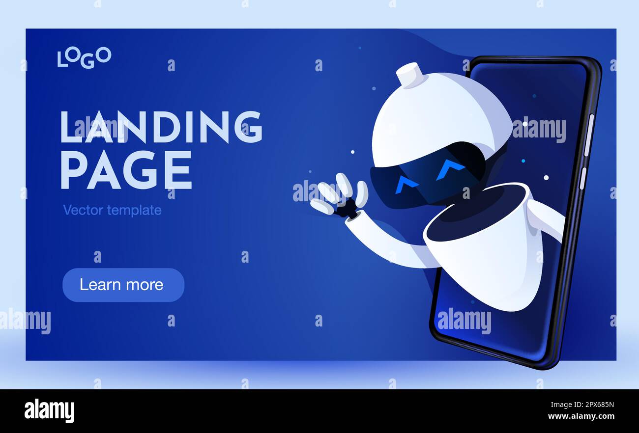 Smartphone with robot. Chatbot or AI concept. Vector illustration Stock ...