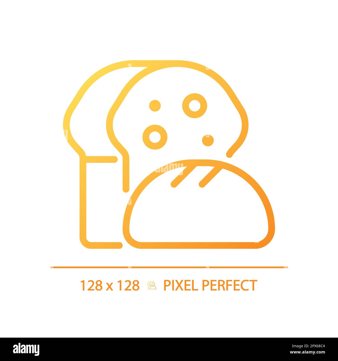 Bread pixel perfect gradient linear vector icon Stock Vector Image ...