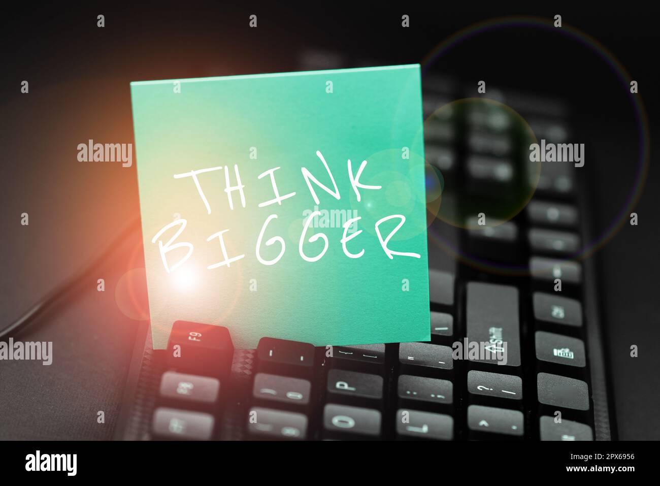 Inspiration showing sign Think Bigger, Business idea being able to ...