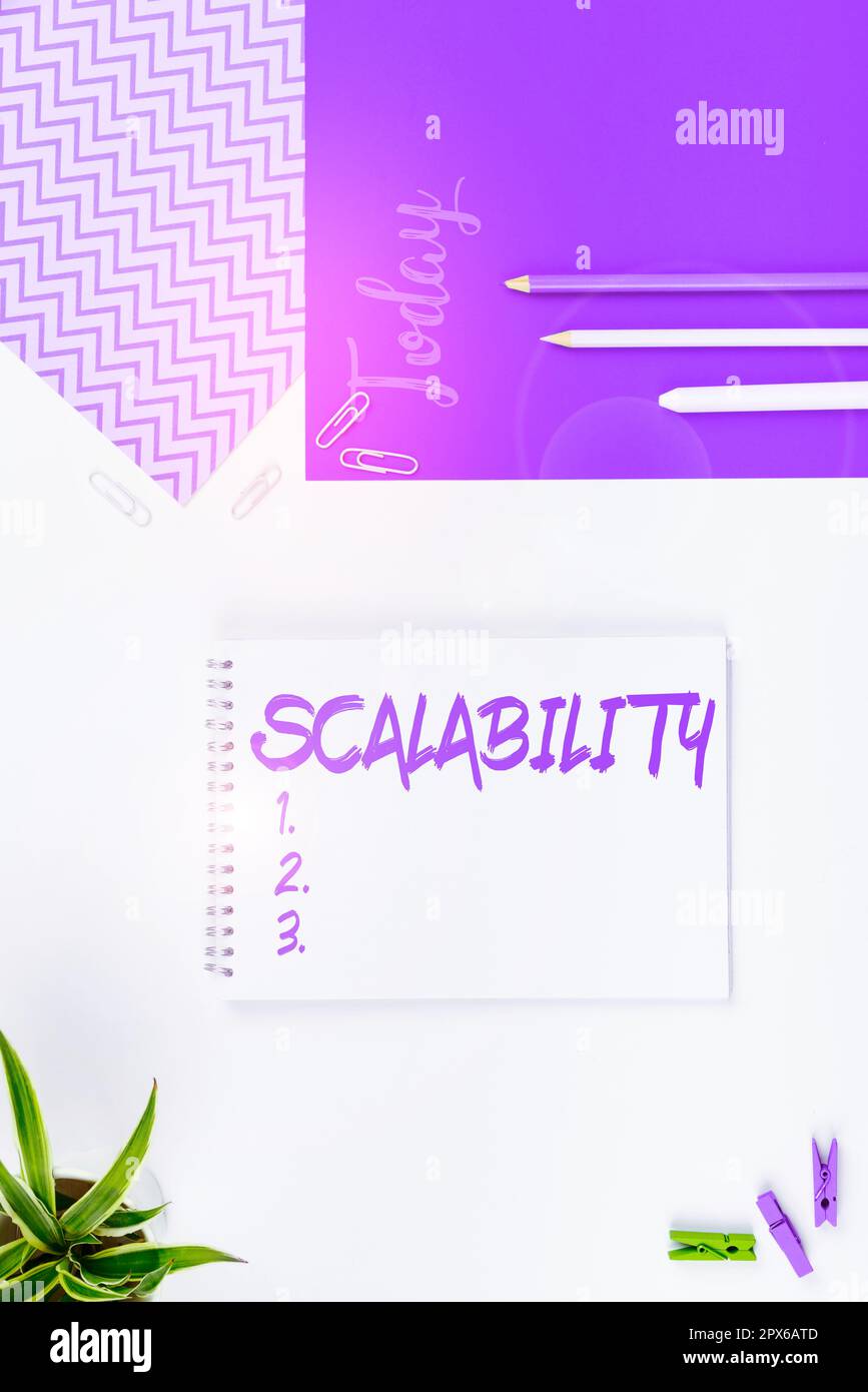 Text sign showing Scalability, Conceptual photo capable of being easily ...