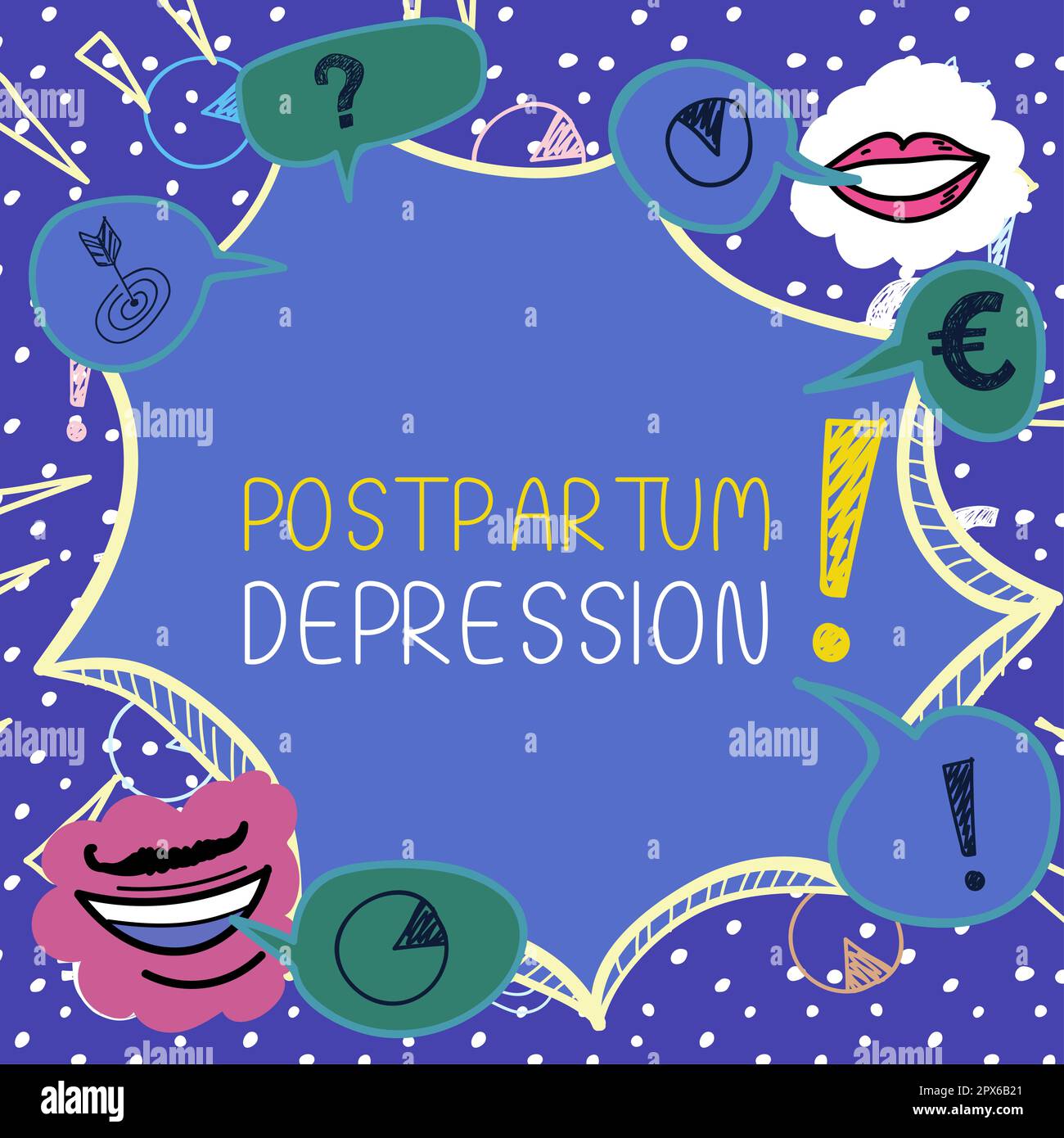 Conceptual display Postpartum Depression, Word Written on a mood ...