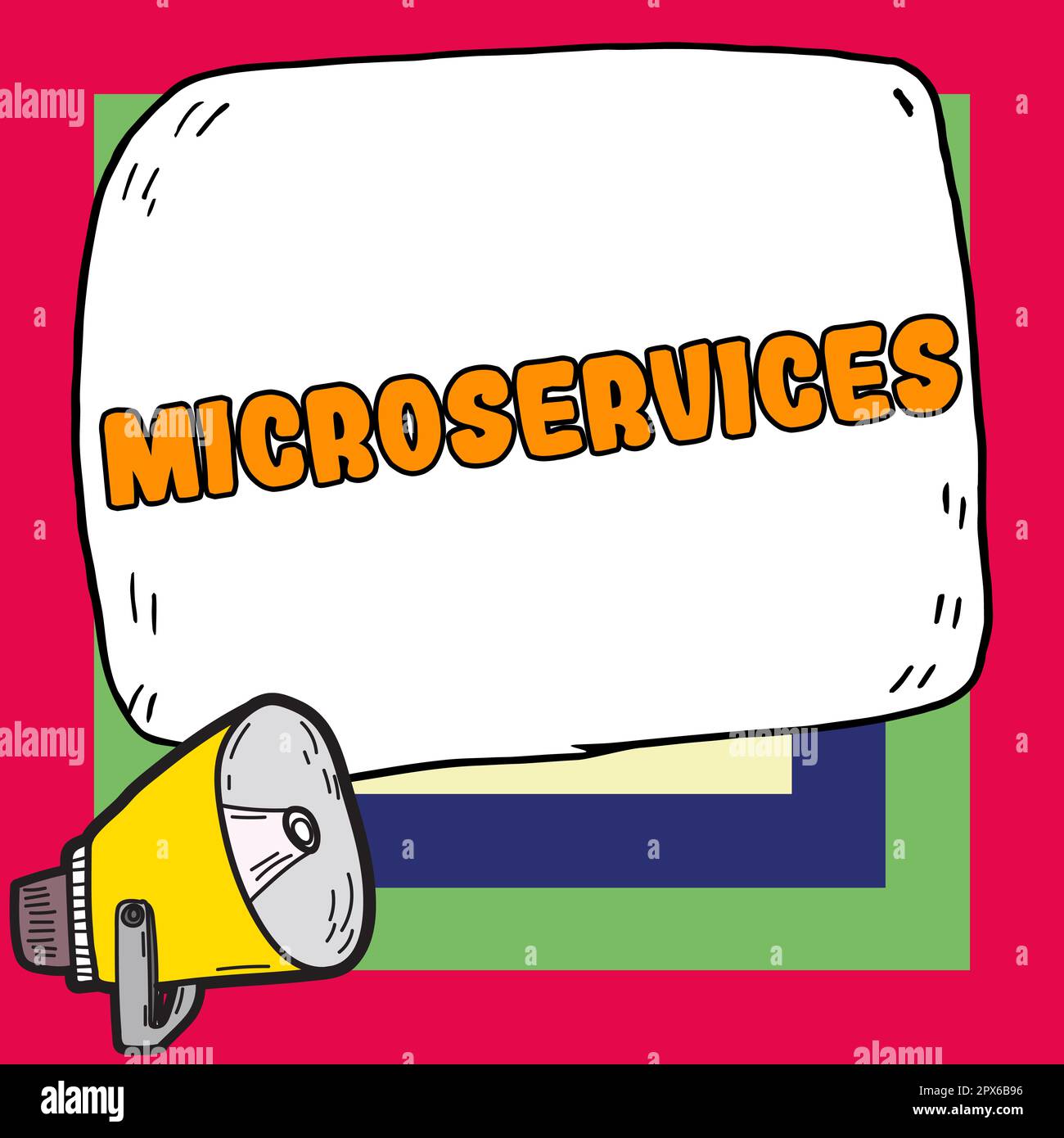 Text sign showing Microservices, Concept meaning Software development ...