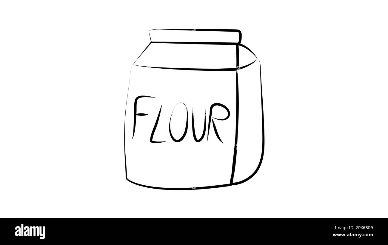 package of flour on a white background. vector illustration. flour is ...