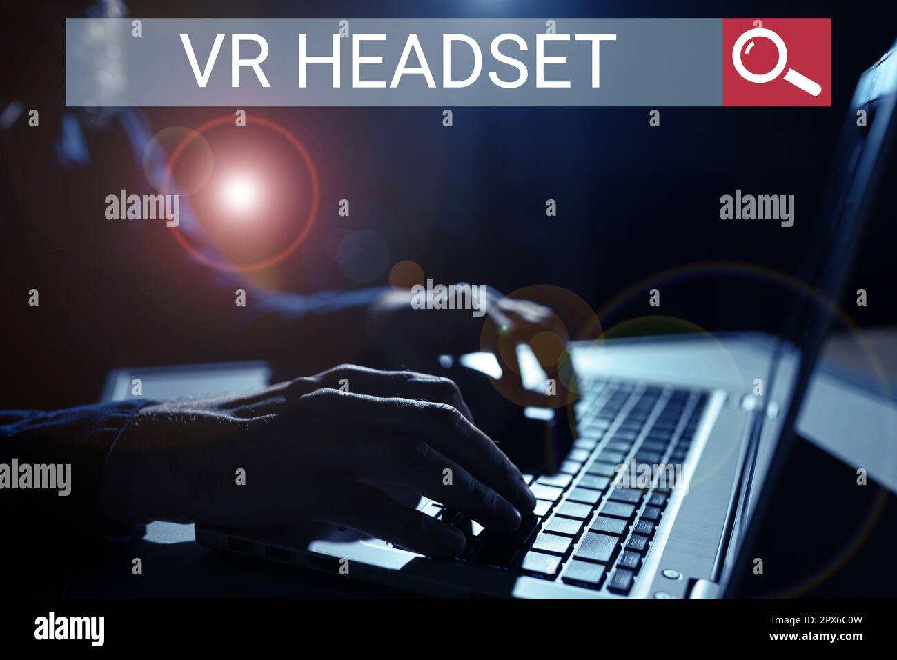 Conceptual caption Vr Headset, Business showcase head-mounted device ...