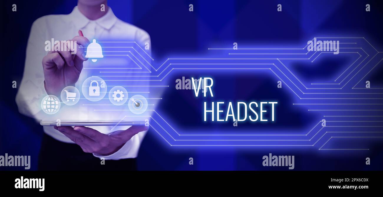 Conceptual caption Vr Headset, Concept meaning head-mounted device that ...
