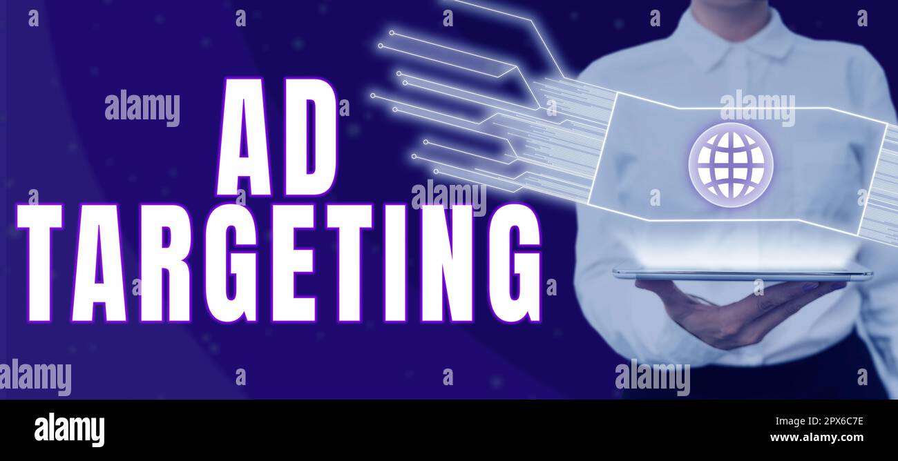 Text caption presenting Ad Targeting, Business idea target the most ...