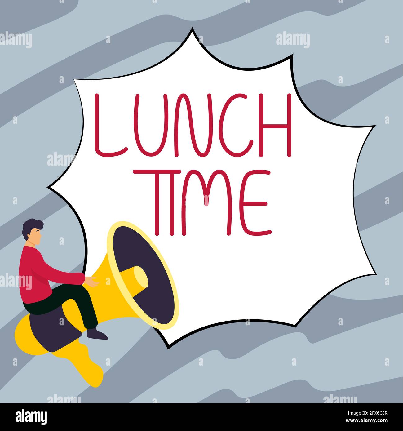 Conceptual display Lunch Time, Internet Concept Meal in the middle of ...