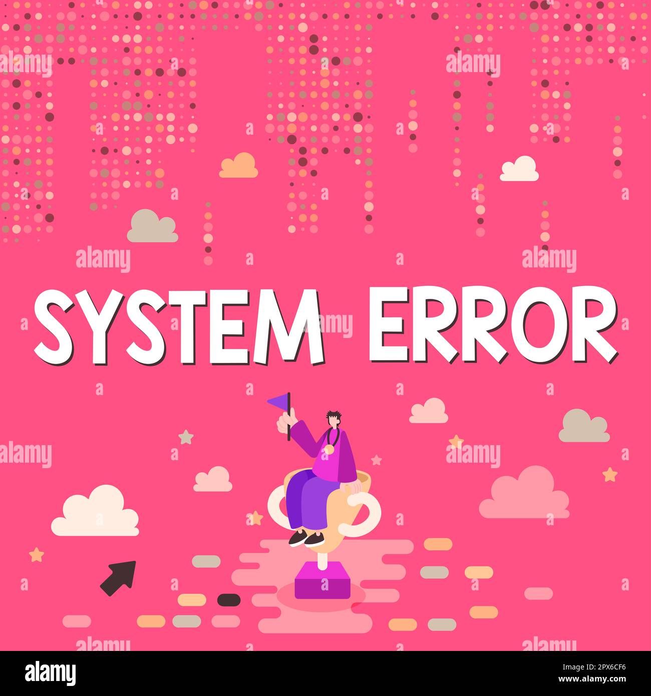 Hand writing sign System Error, Internet Concept Technological failure ...