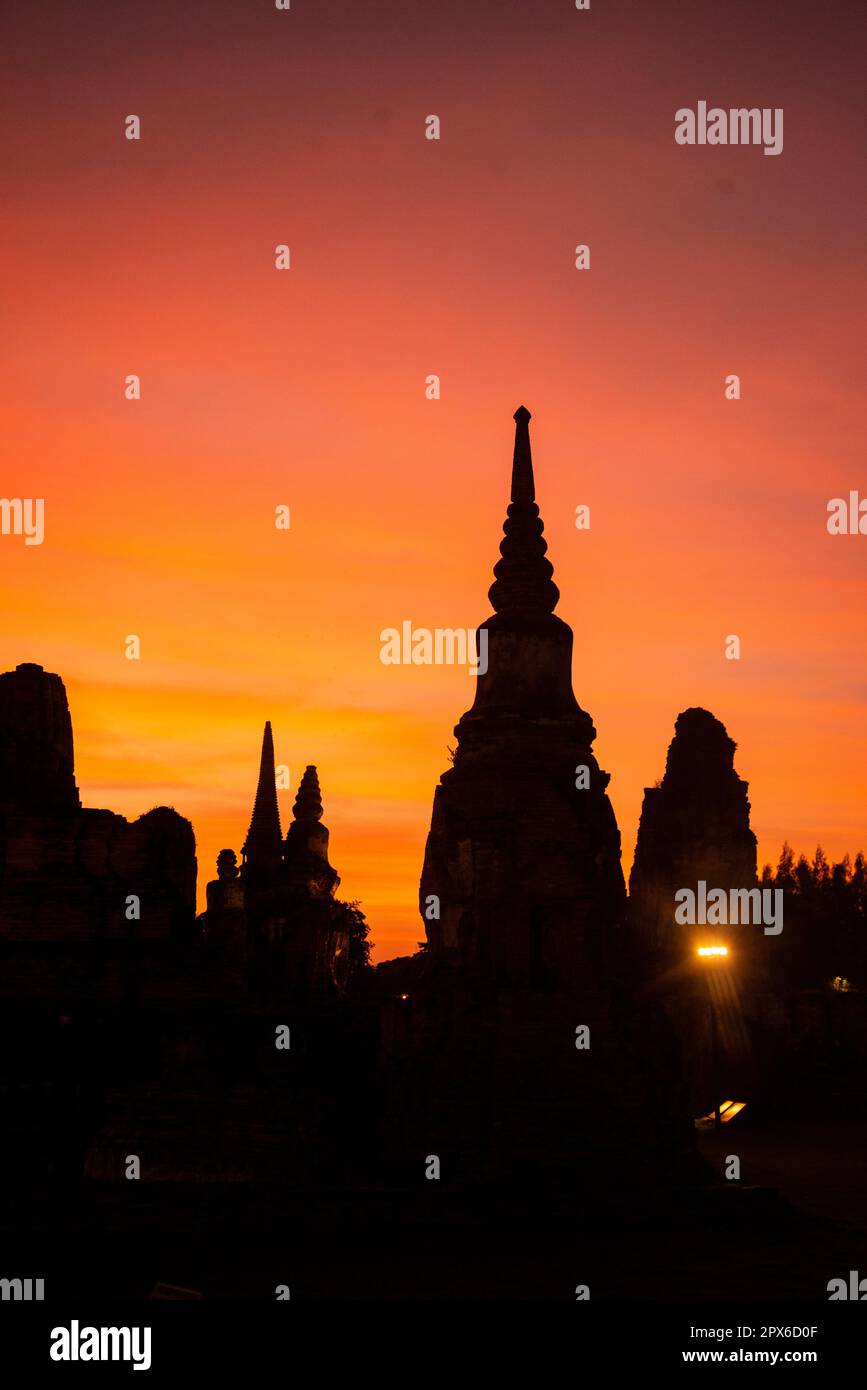 The Tempe Ruins of the Wat Mahathat in the City Ayutthaya in the ...