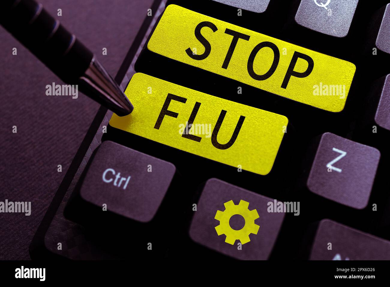 Text caption presenting Stop Flu, Word for Treat the contagious ... Text caption presenting Stop Flu, Word for Treat the contagious ...