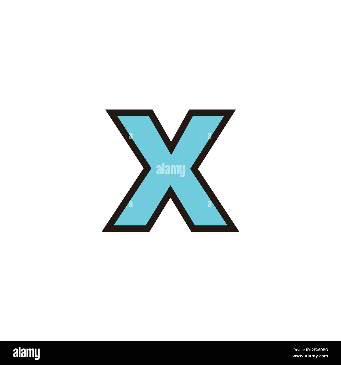 Letter X blue, outline geometric symbol simple logo vector Stock Vector ...