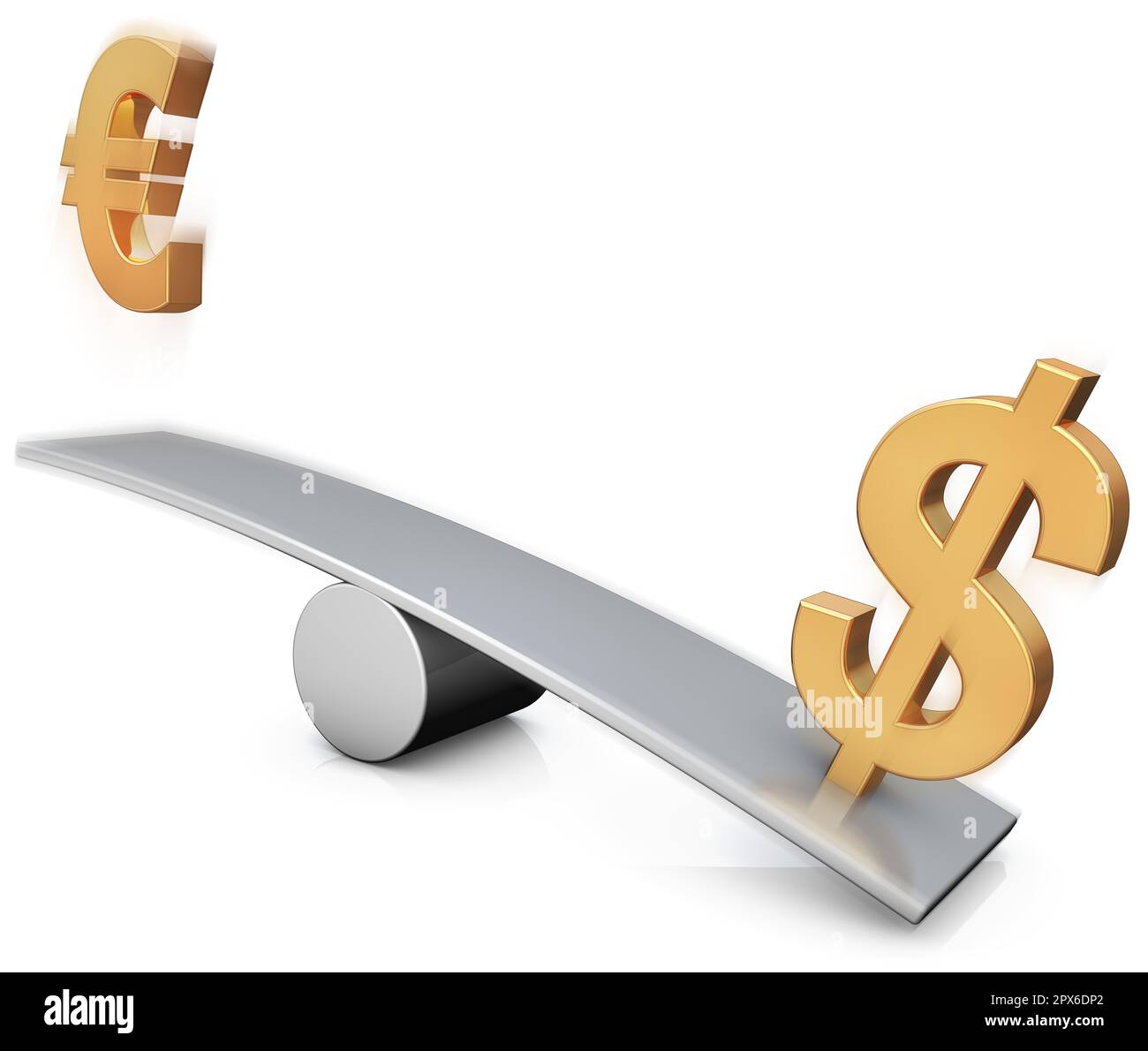 dollar and euro on a scale Stock Photo - Alamy