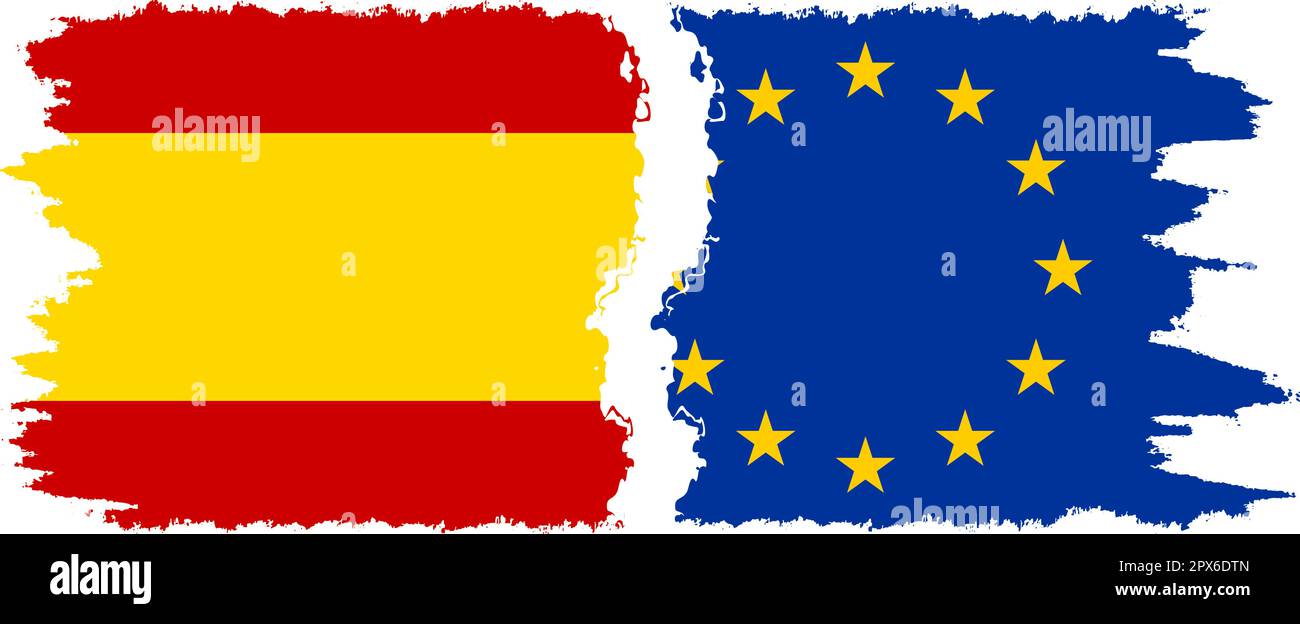 EU and Spain grunge flags connection, vector Stock Vector Image & Art ...
