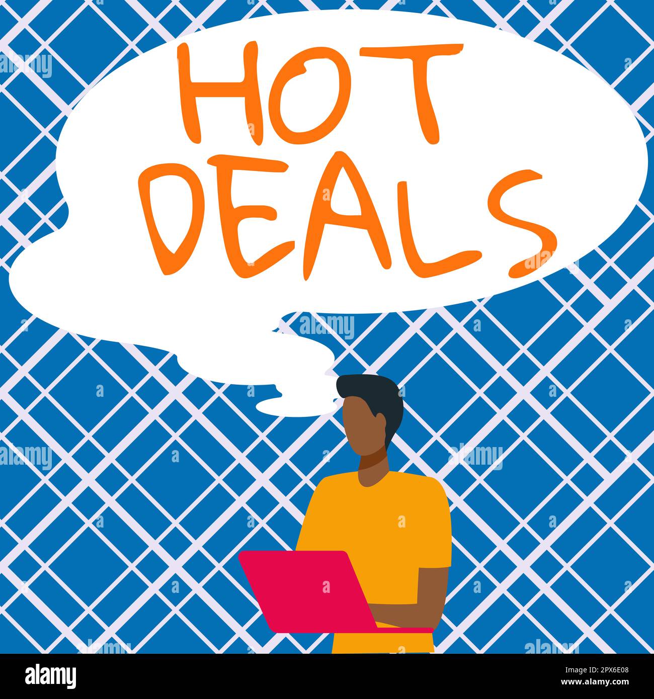 Conceptual caption Hot Deals, Business showcase An agreement through ...