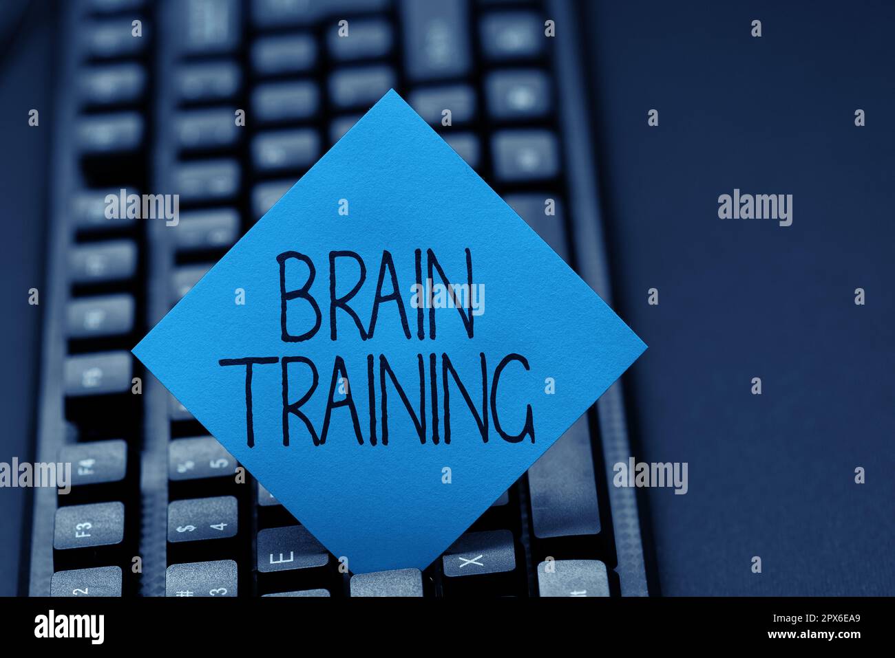 Sign displaying Brain Training, Concept meaning mental activities to ...