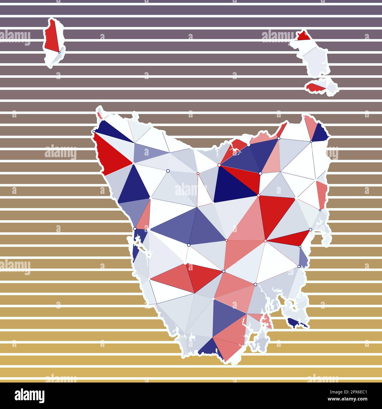 Tasmania vector illustration. Tasmania design on gradient stripes ...