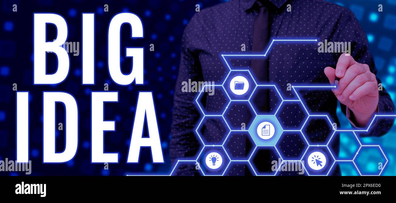 Text showing inspiration Big Idea, Concept meaning Having great ...
