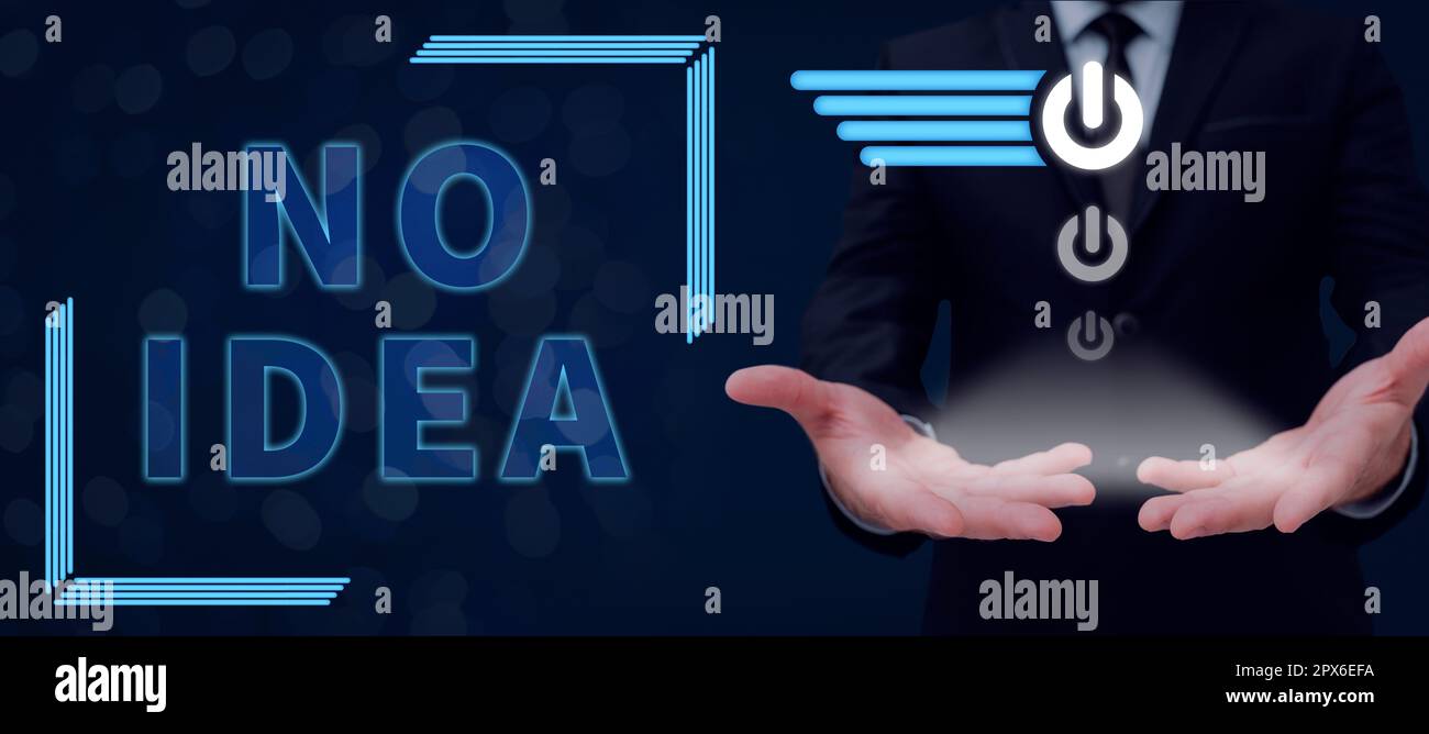 Inspiration showing sign No Idea, Business idea Indicates that the ...
