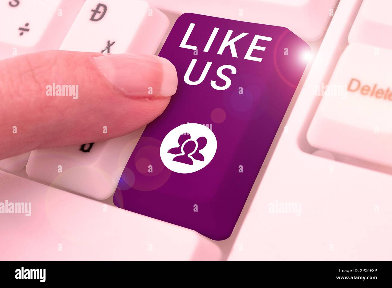 Writing displaying text Like Us, Conceptual photo Asking to follow on ...