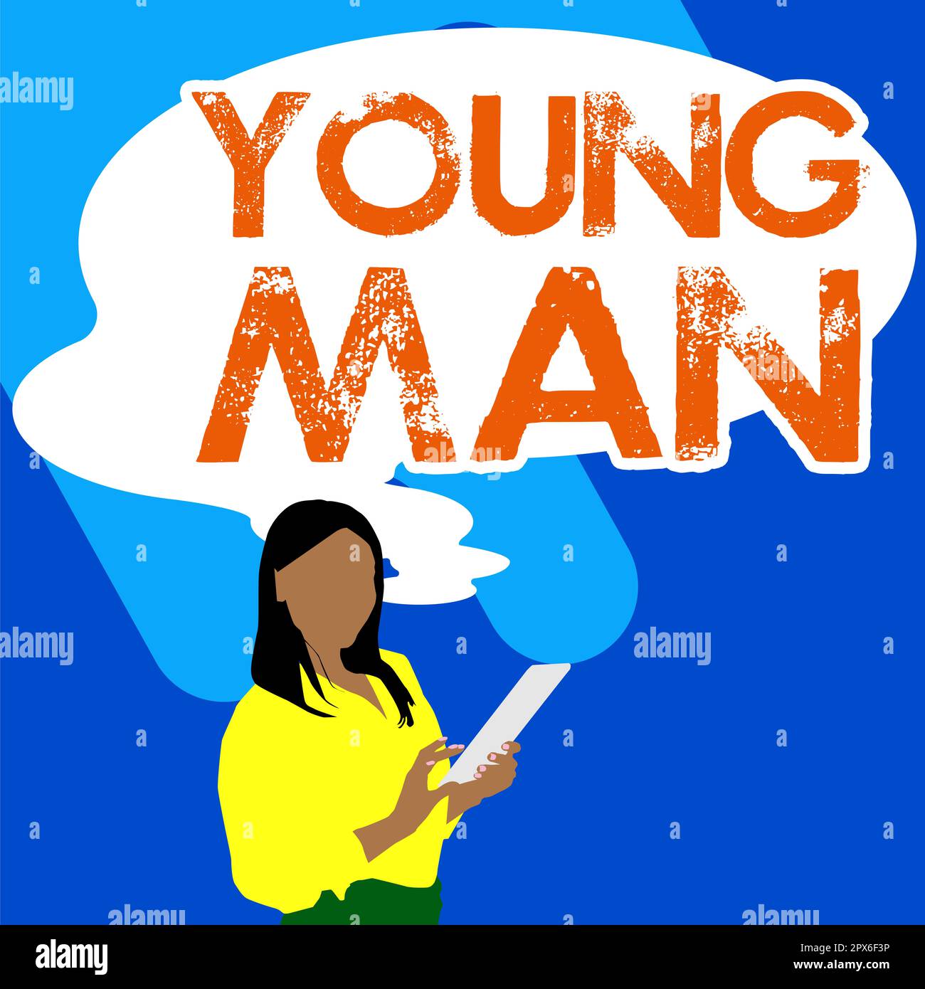 Writing displaying text Young Man, Word for a man who is not far ...